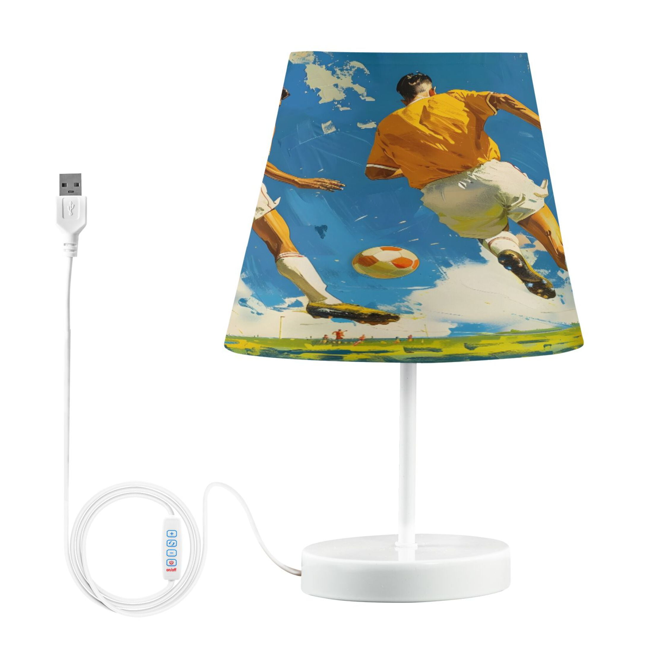 Athletes Playing Football Desk Lamp LED Table Nightstand Lamps with 3 ...