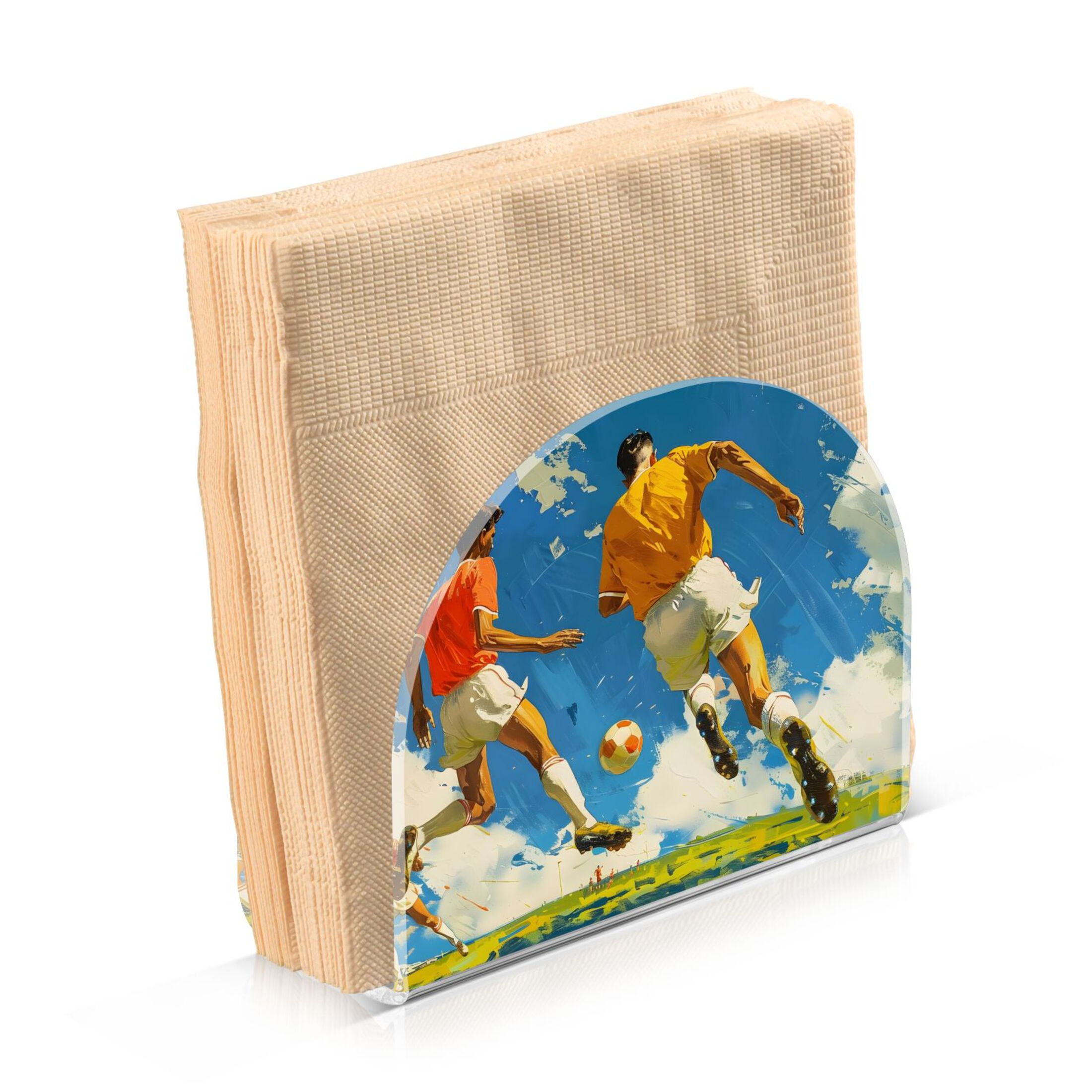 Athletes Playing Football Napkin Holder for Table 2 Pcs Acrylic Clear ...