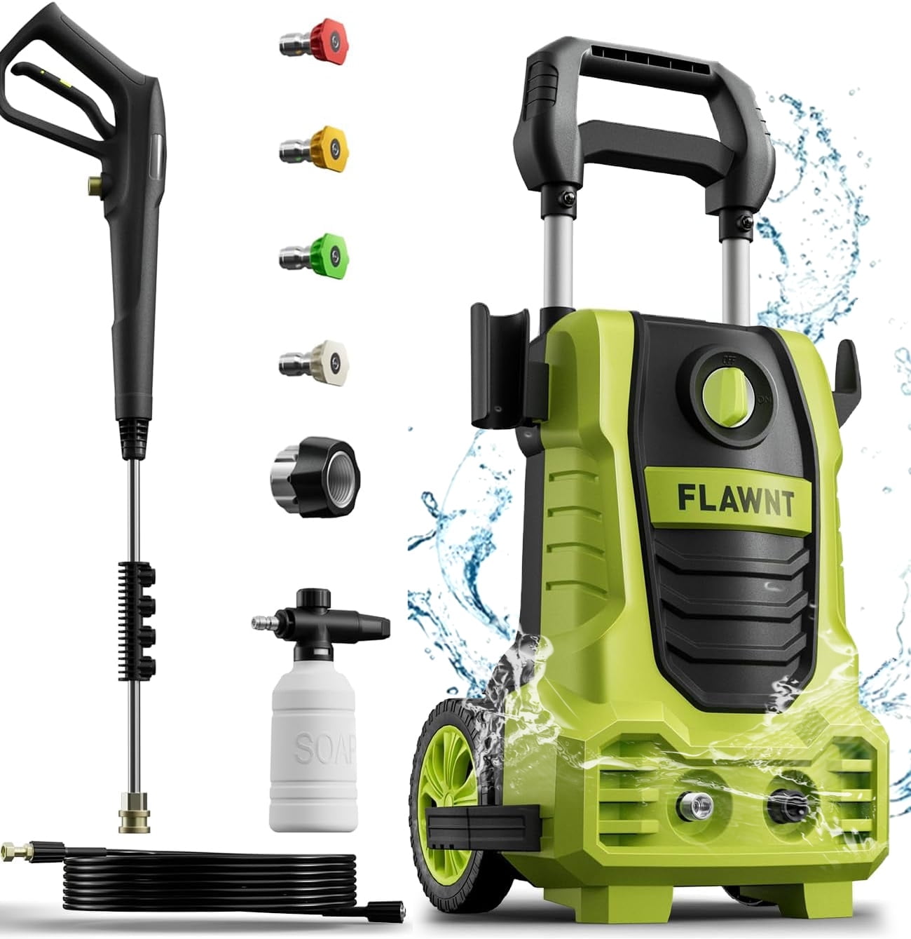 Athletgo 2030 PSI Electric Pressure Washer, Car Wash Machine with 26ft ...