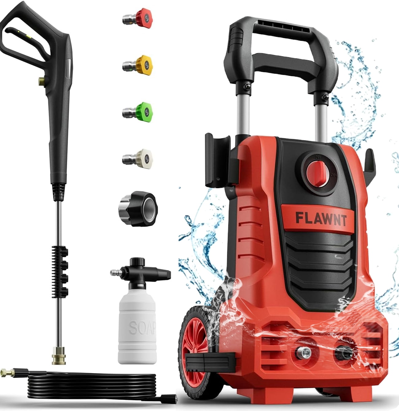 Athletgo 2030 PSI Electric Pressure Washer with 26ft Hose - Red ...