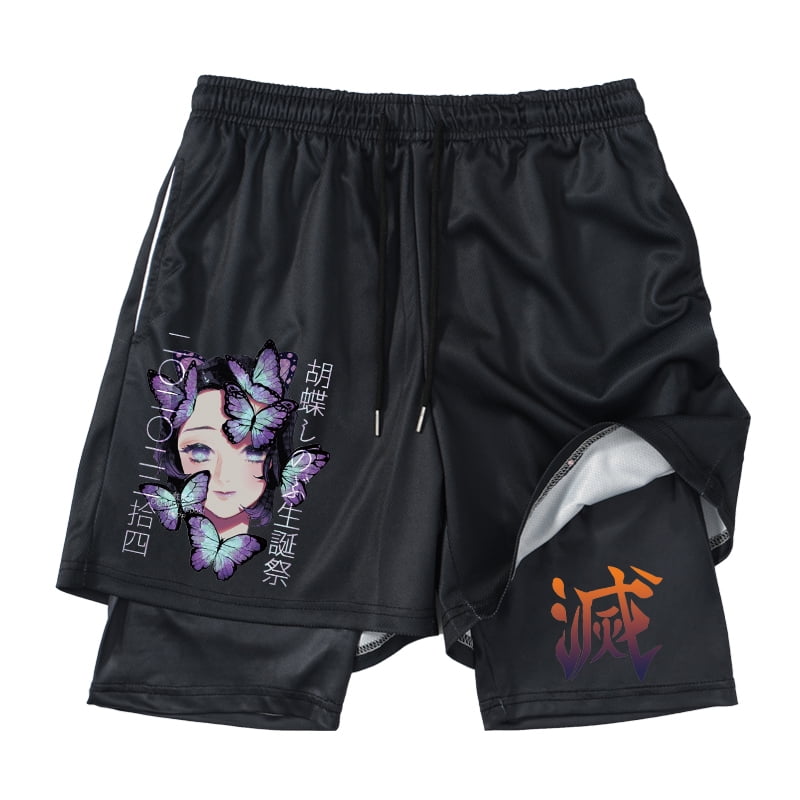 Athletic 2 in 1 Compression Shorts for Men Gym Workout Fitness Running ...