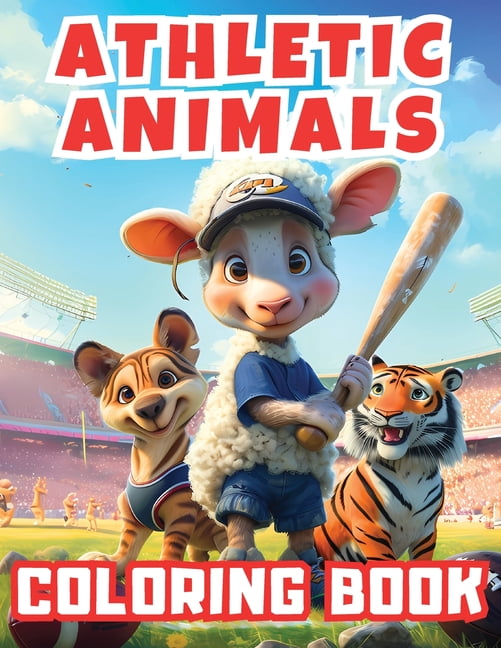 Athletic Animals Coloring Book: Fun and educational activity book with ...