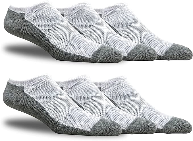 Athletic Ankle Socks Low Cut Cotton Blend - 6 Pairs - Walmart.com