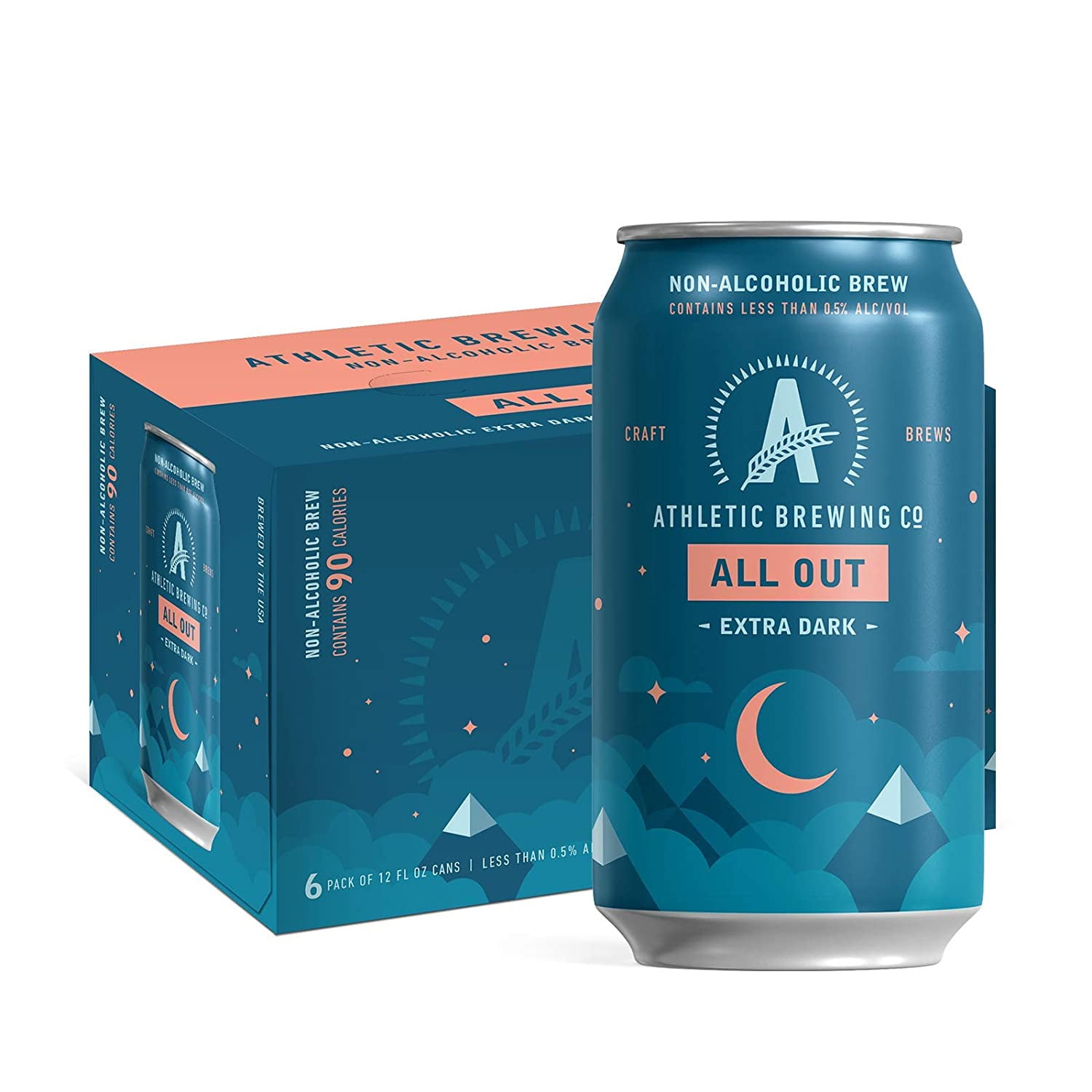 Athletic Brewing Company All Out Extra Dark, Craft Non-Alcoholic Beer ...