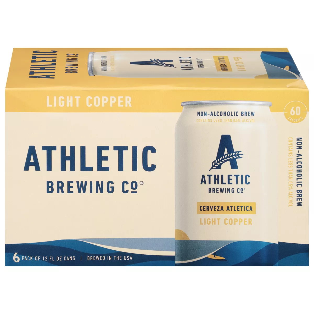 Athletic Brewing Company Cerveza Atletica Non-Alcoholic Light Copper - 6pk/12 fl oz Cans ...