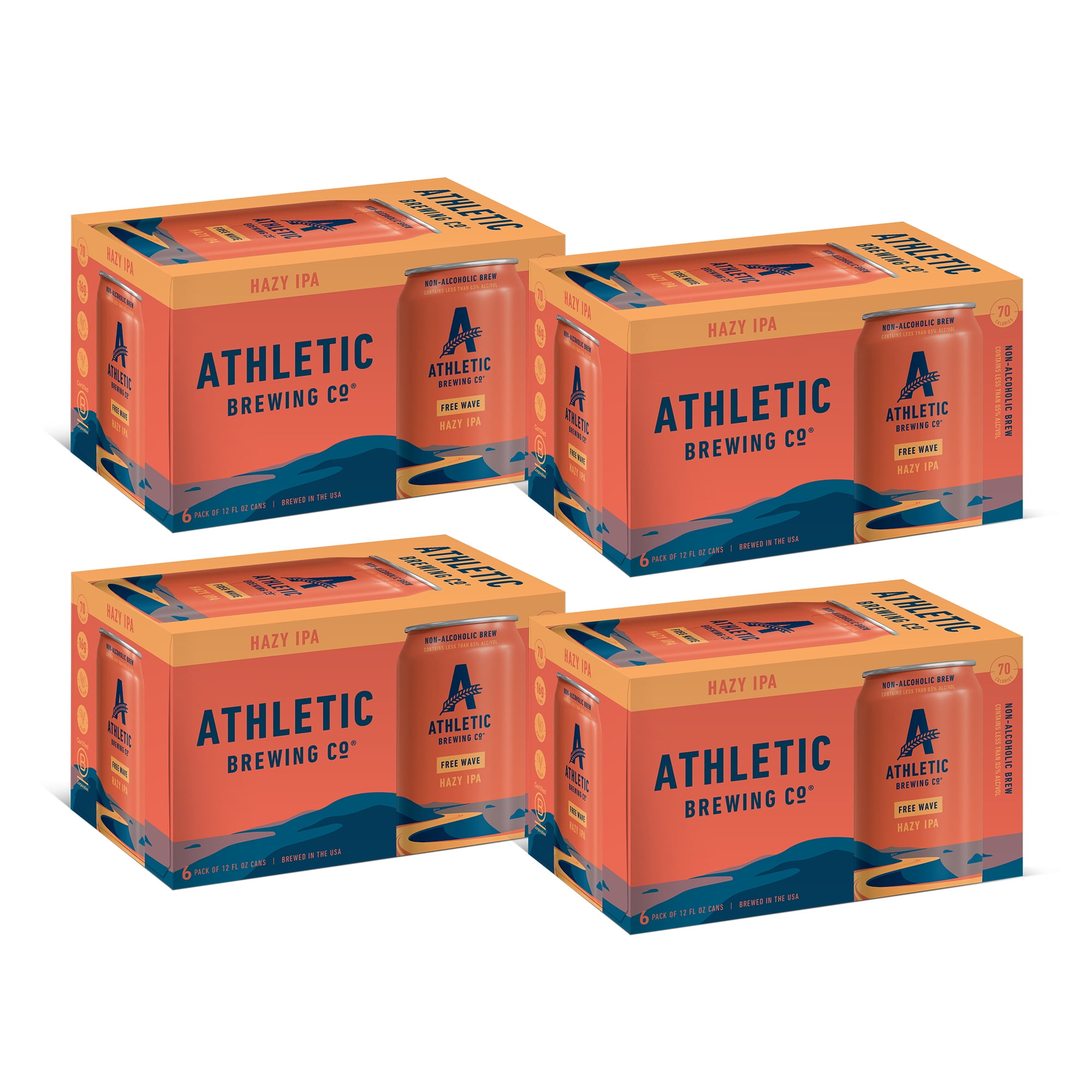 Athletic Brewing Company Free Wave Hazy IPA, Craft Non-Alcoholic Beer ...