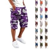 Athletic Cargo Shorts Mens Camo Cotton Twill Drawstring Casual Classic ...