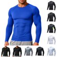 Athletic Compression Shirt for Men Breathable Workout Quick Dry Long ...
