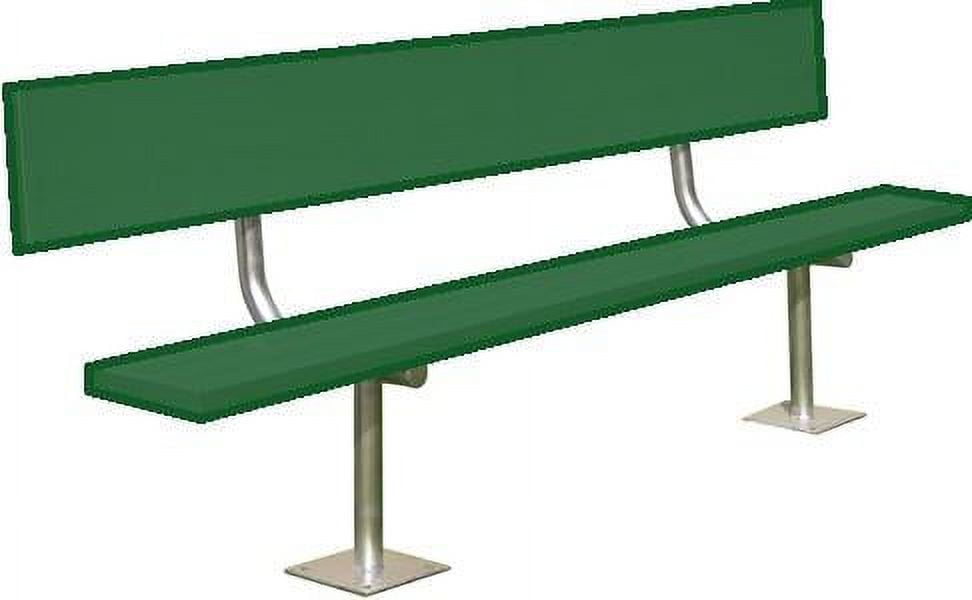 Athletic Connection 15' Dark Green Surface Mount Bench With Back ...