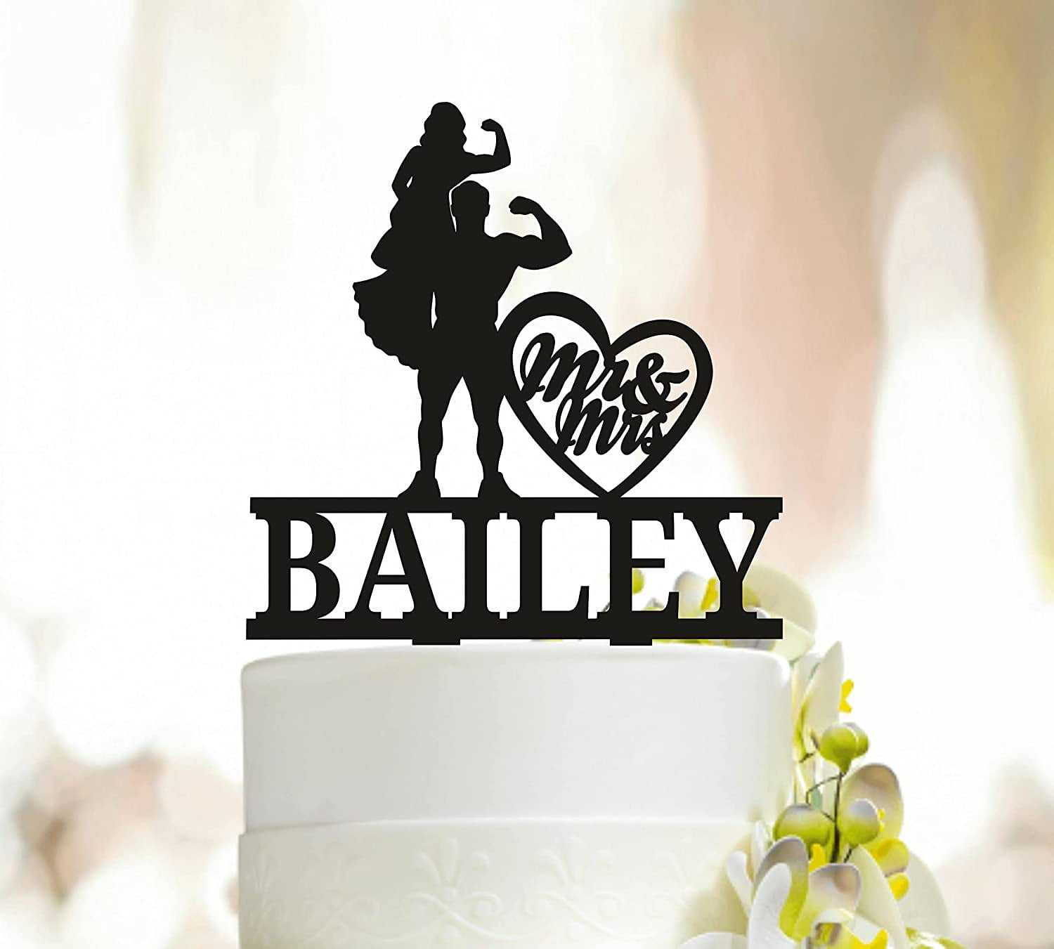 Athletic Couple Wedding Cake Topper, Fitness Wedding Cake Topper, Sport ...