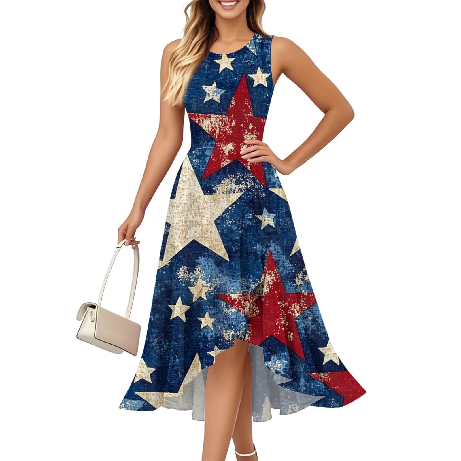 Athletic Dress For Women, 4Th Of July Dress Casual Cotton Sleeveless ...