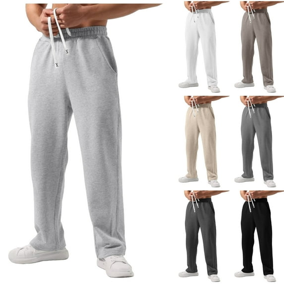 Athletic Men's Fleece Open Bottom Jogeers Sweatpants With Pockets ...