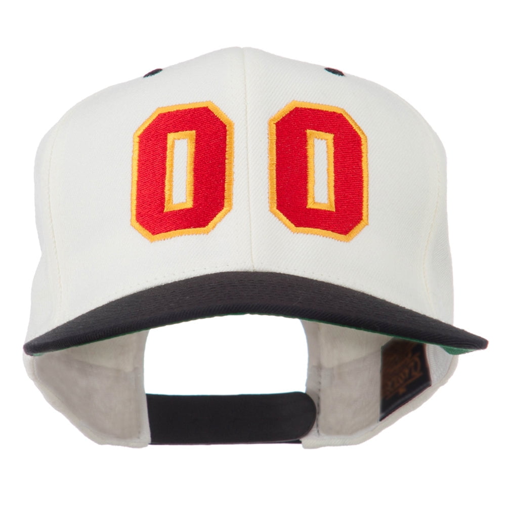 Athletic Number 00 Embroidered Classic Two Tone Cap - Natural Black ...