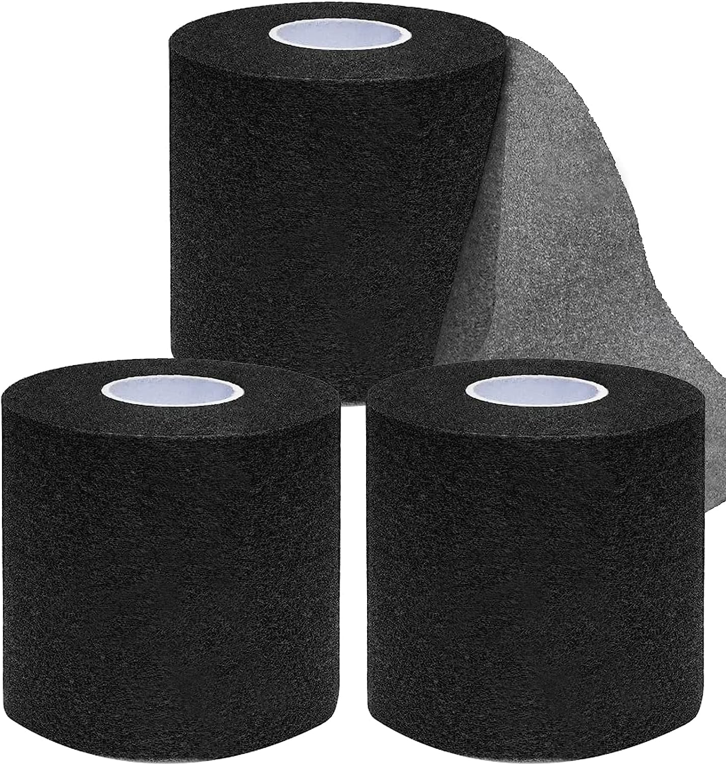 Athletic Pre Wrap Tape, Black Foam Underwrap Sports Wrap, 3 Rolls ...