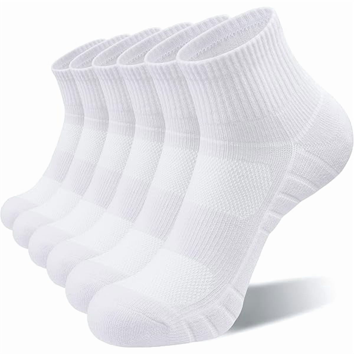 Athletic Quarter Socks for Men Women, Cotton Mesh, Cushioned Arch ...