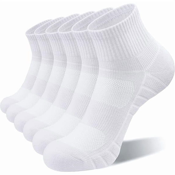 Athletic Quarter Socks for Men Women, Cotton Mesh, Cushioned Arch ...