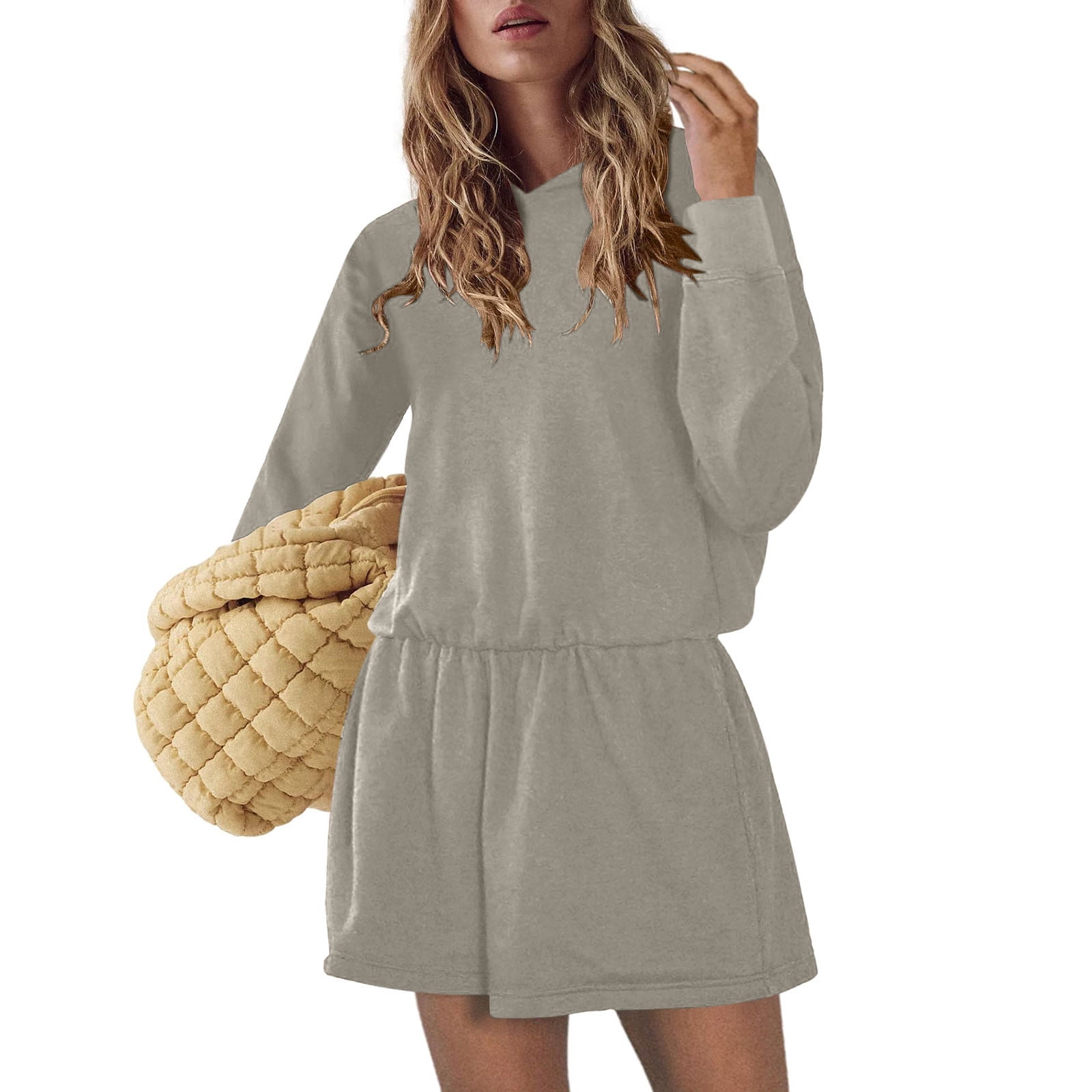 Athletic Rompers for Women Hooded Long Sleeve Cutout Open Back Workout ...