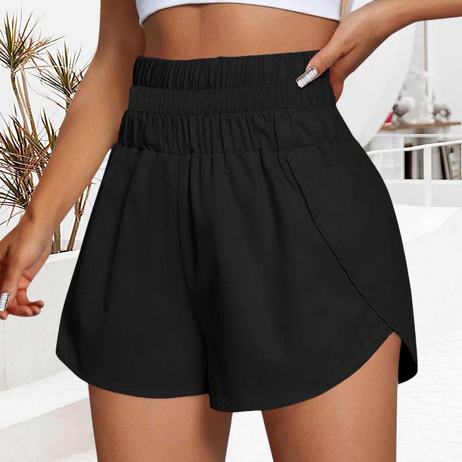 Athletic Running Shorts for Women Dolphin High Waisted Workout Gym ...