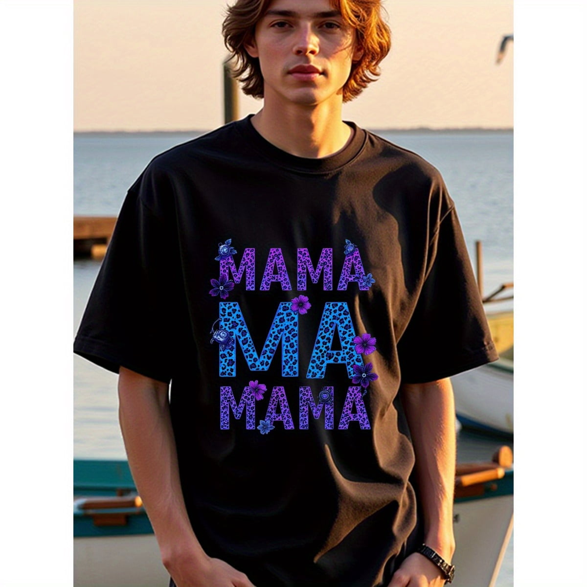 Athletic Shirt, Soft T-Shirts for Men, Bold Mama Leopard Print T-Shirts ...