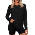 Athletic Shirts For Women Crewneck Long Sleeve Basic T-Shirt Blouse ...