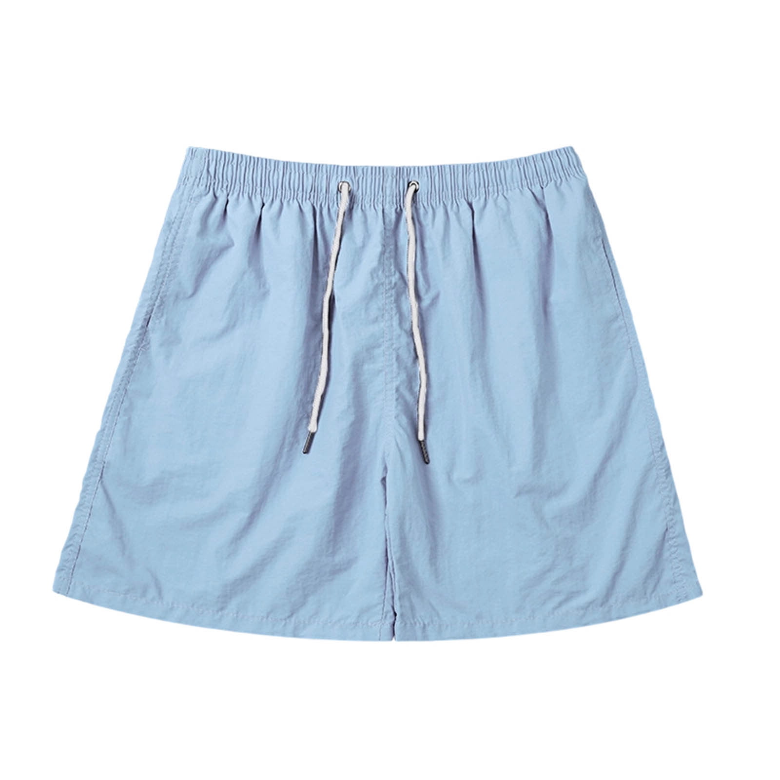 Athletic Shorts Casual Pocket Solid Color Elastic Waistband Drawstring ...