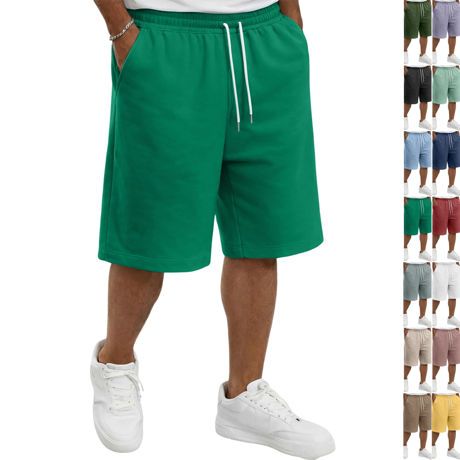 Athletic Shorts for Men Baggy Casual Fashion Sweat Shorts with Pockets ...