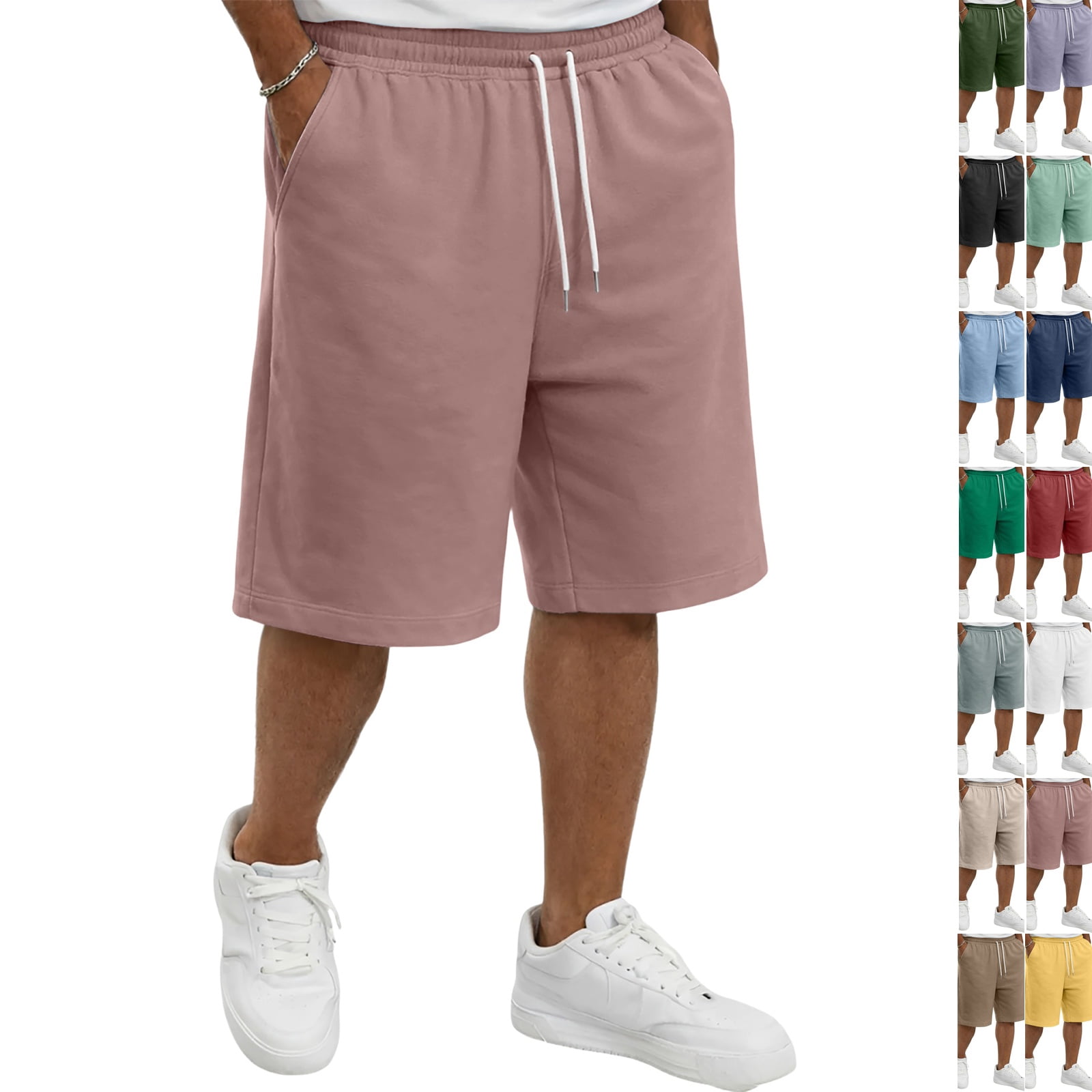 Athletic Shorts for Men Baggy Casual Fashion Sweat Shorts with Pockets ...
