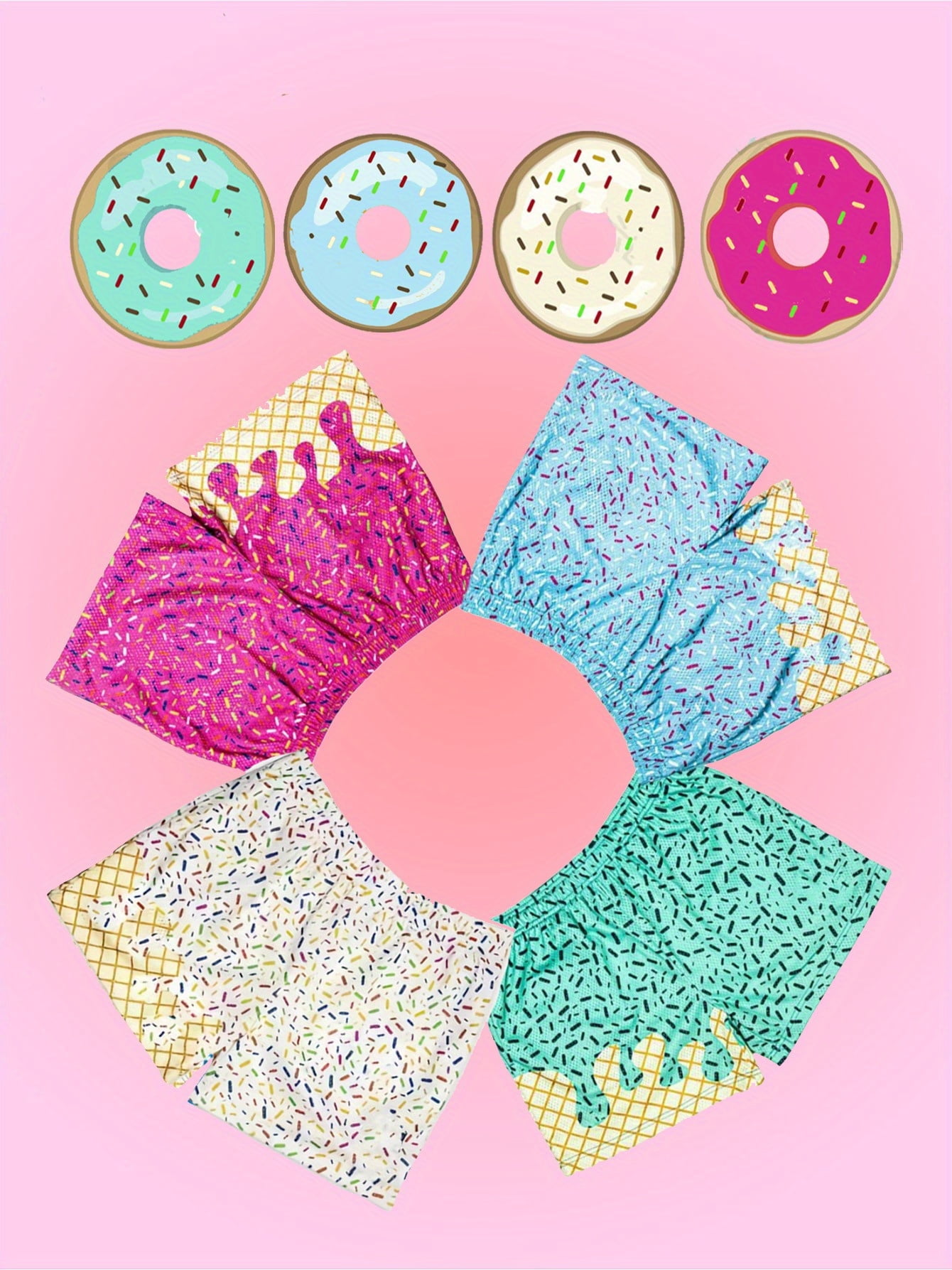 Athletic Shorts Stretchy With Donut Prints, Loose-Fit Gym, Basketball ...