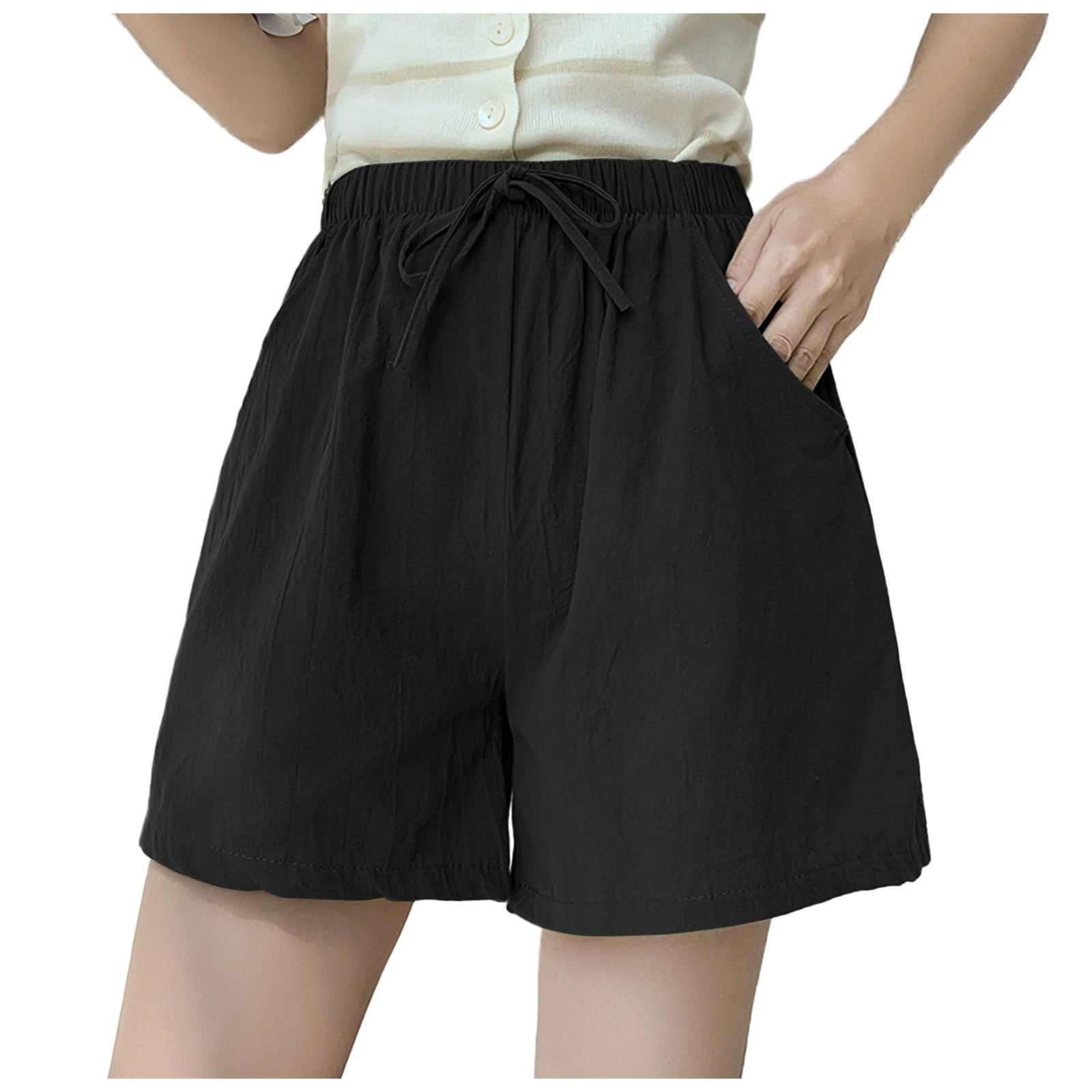 Athletic Shorts Women High Waisted with Pockets Workout Gym Running ...