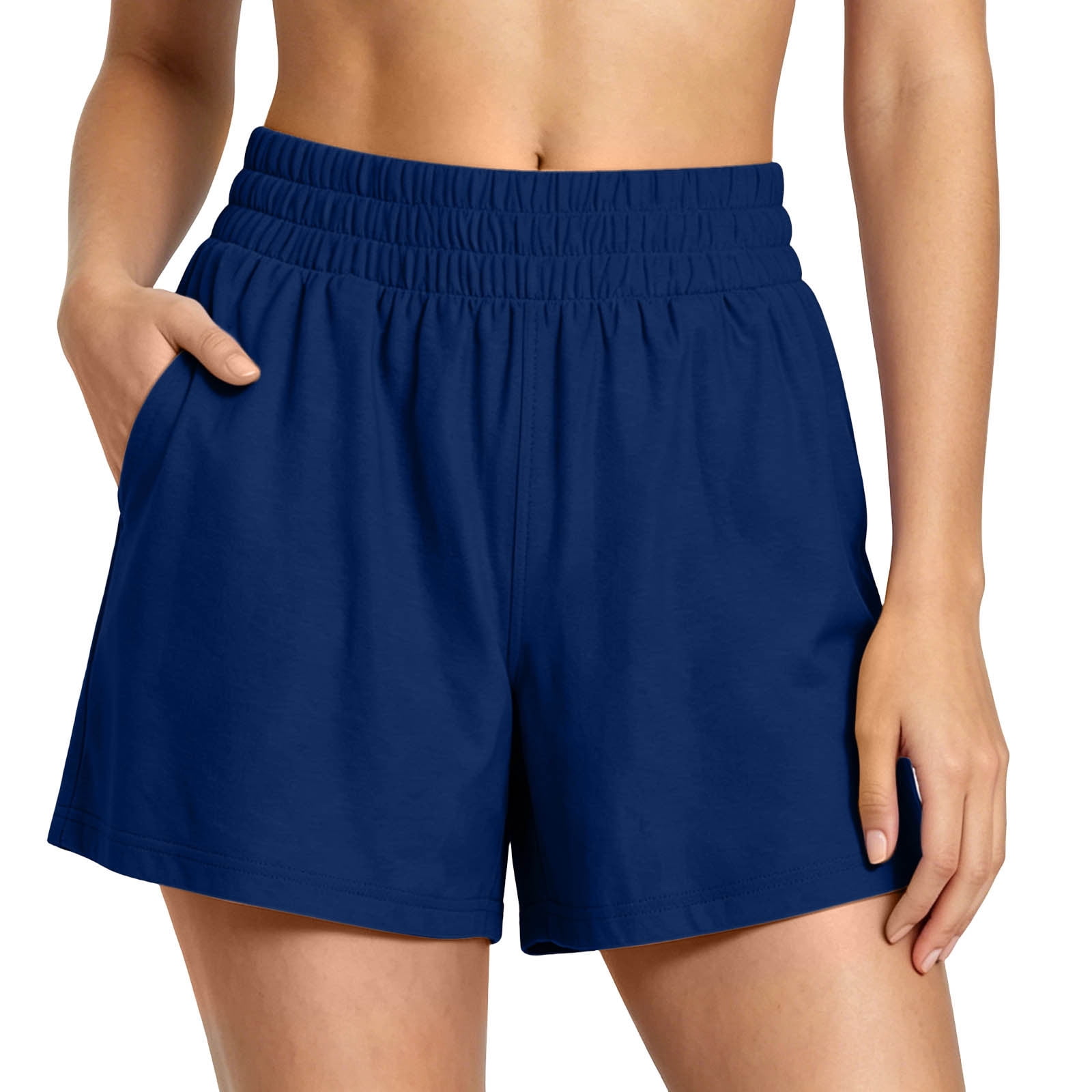 Athletic Shorts For Women Pocketed Lounge Solid Fitness Walk Laid Back ...