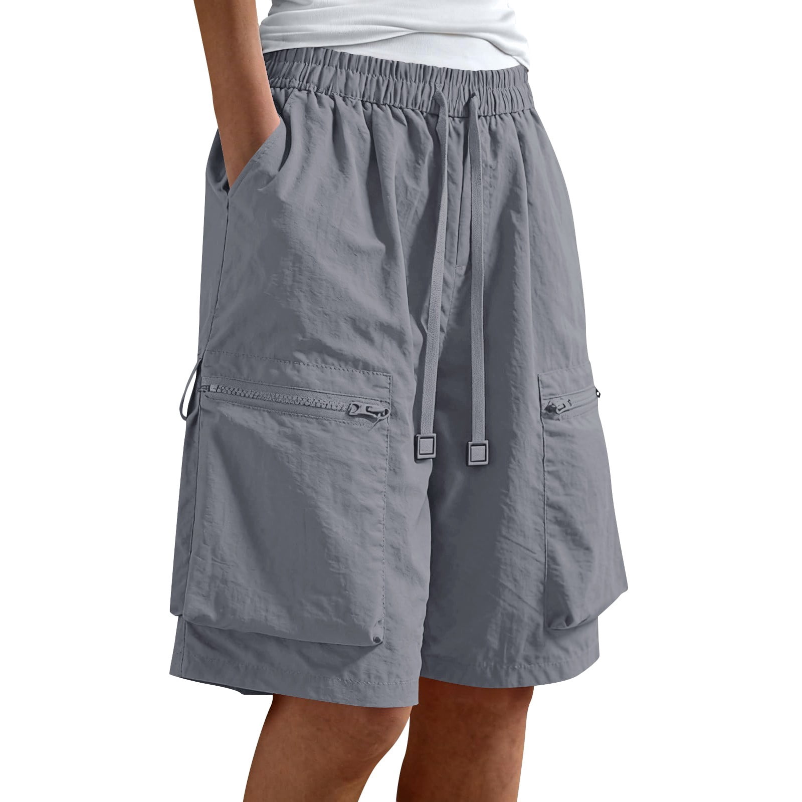 Athletic Shorts For Women Quick Dry High Waisted Drawstring Pocketed ...
