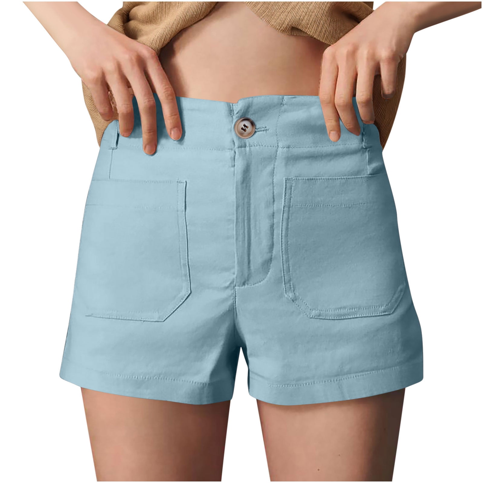 Athletic Shorts for Womens Twill Fabric Beach Shorts High Waisted Put ...