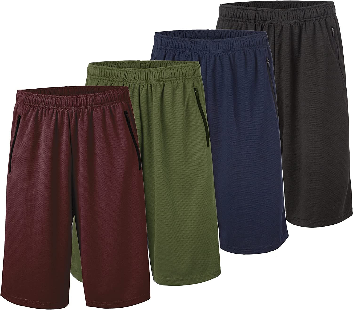 Men's Quick Dry Athletic Shorts - 4 Pack Activewear for Gym, Workout ...
