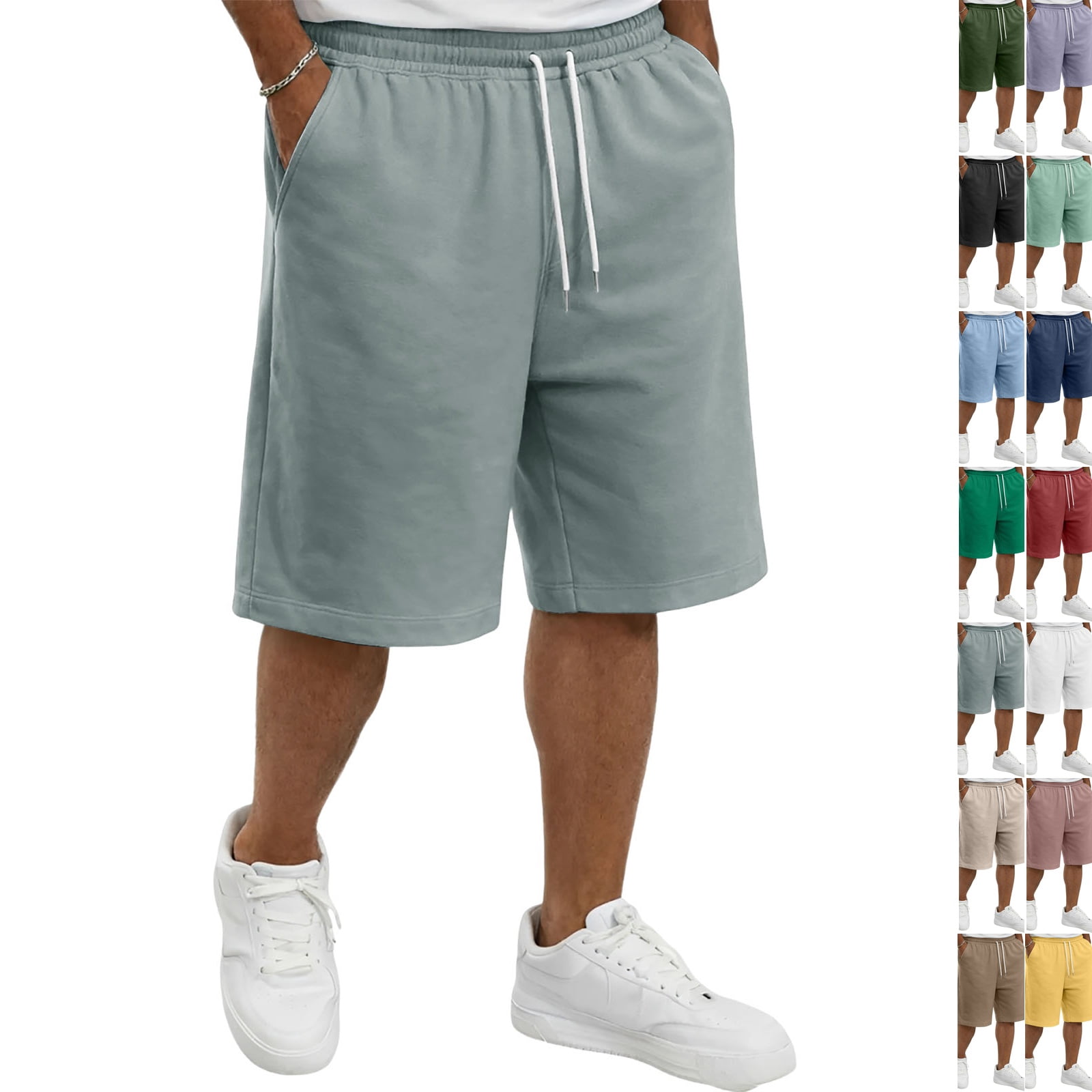 Athletic Shorts for Men Baggy Casual Fashion Sweat Shorts with Pockets ...