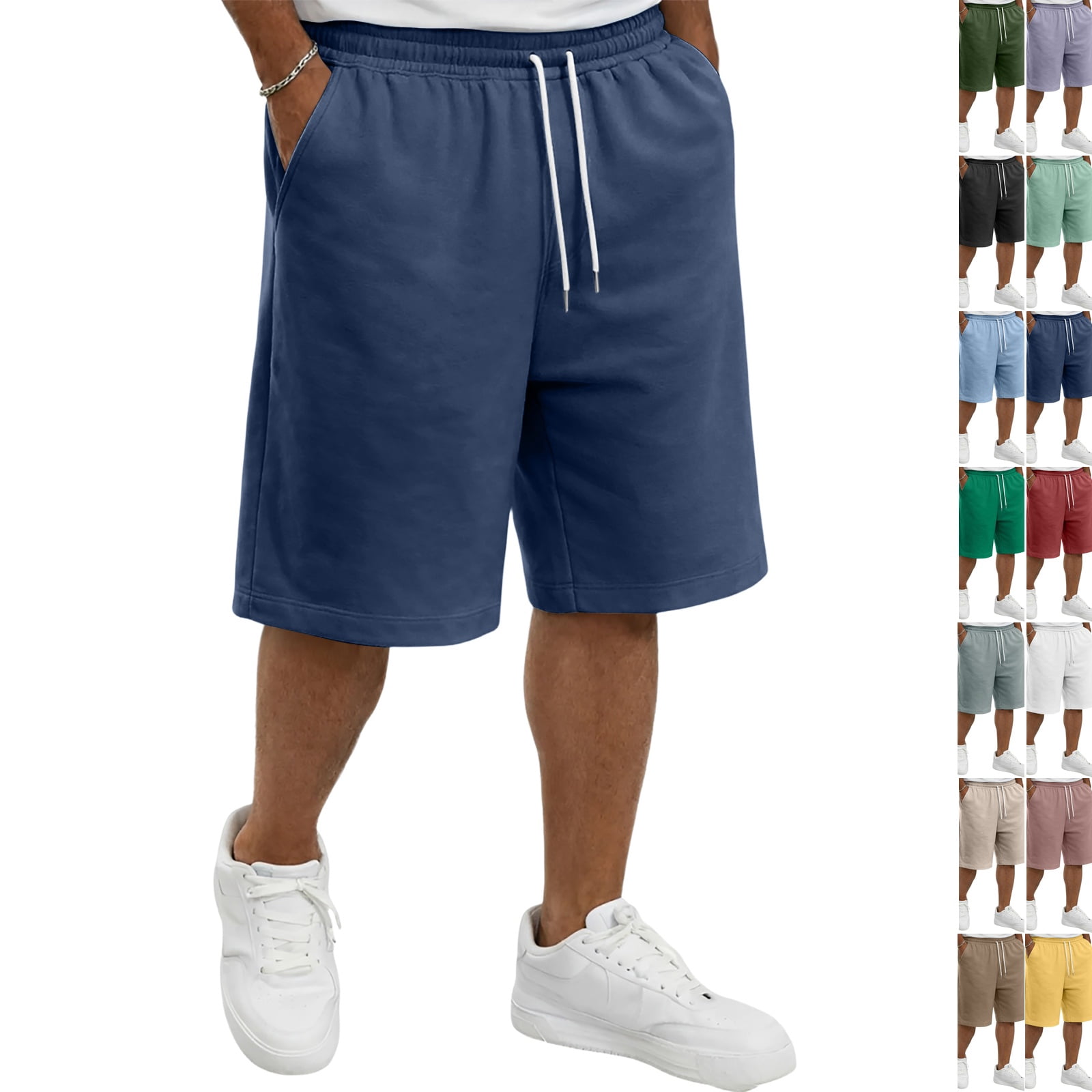 Athletic Shorts for Men Baggy Casual Fashion Sweat Shorts with Pockets ...