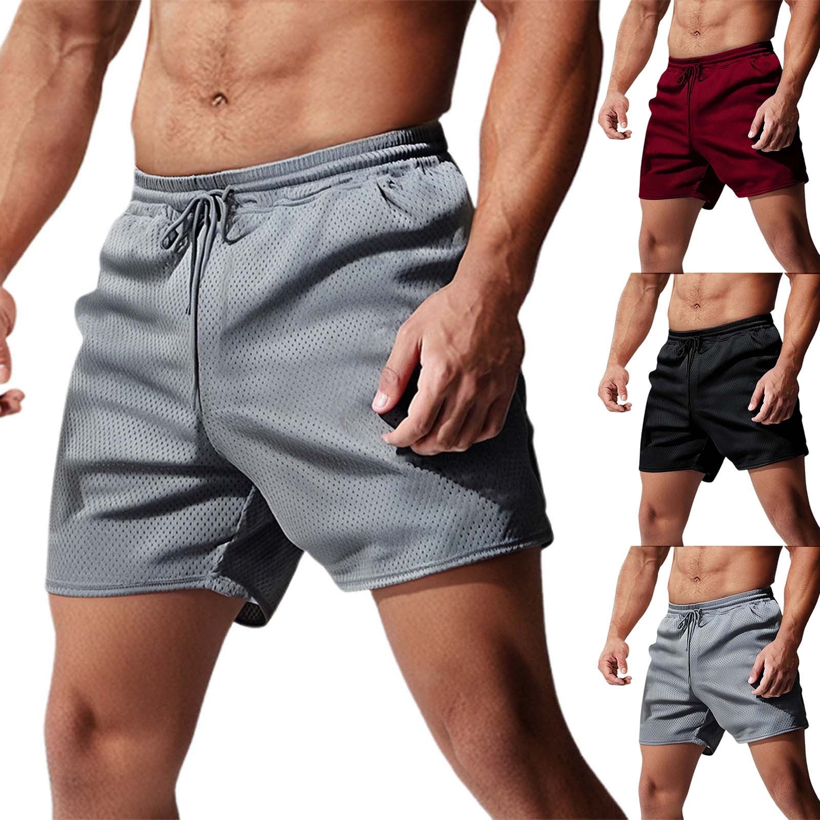 Athletic Shorts for Men Bodybuilding Gym Shorts 3 or 5 Inch Inseam ...