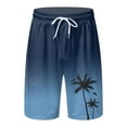Athletic Shorts for Men Coconut Tree Print Gradient Color Mesh Lined ...
