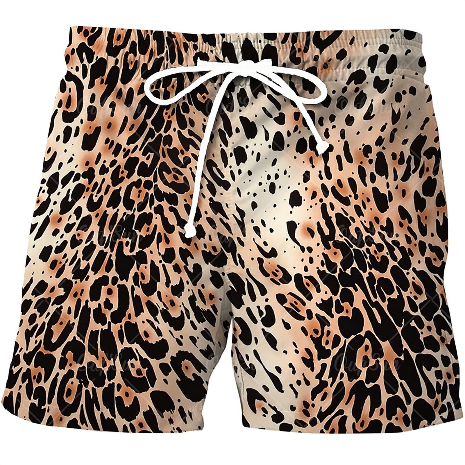 Athletic Shorts for Men Lightweight Sports Leopard Print Shorts Beach ...