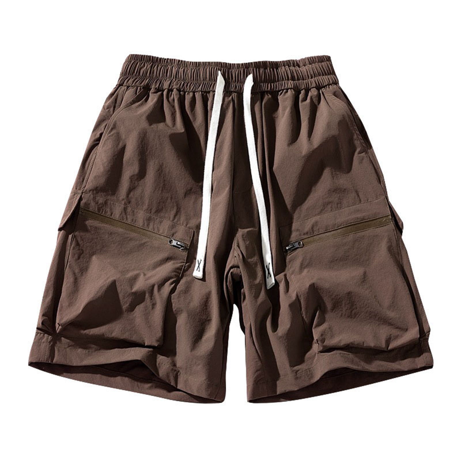 Athletic Shorts for Men Men's Summer Solid Color Multi Bag Overalls ...