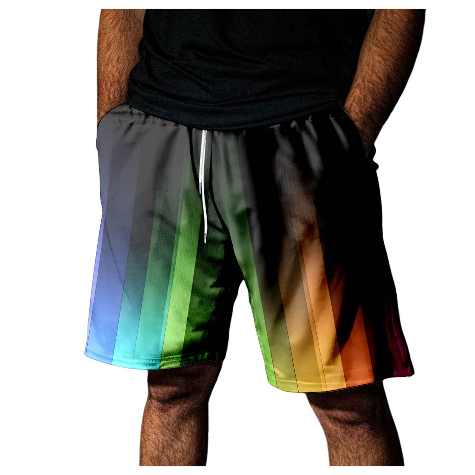 Athletic Shorts for Men Summer Color Drawstring Elastic Waist Tie ...