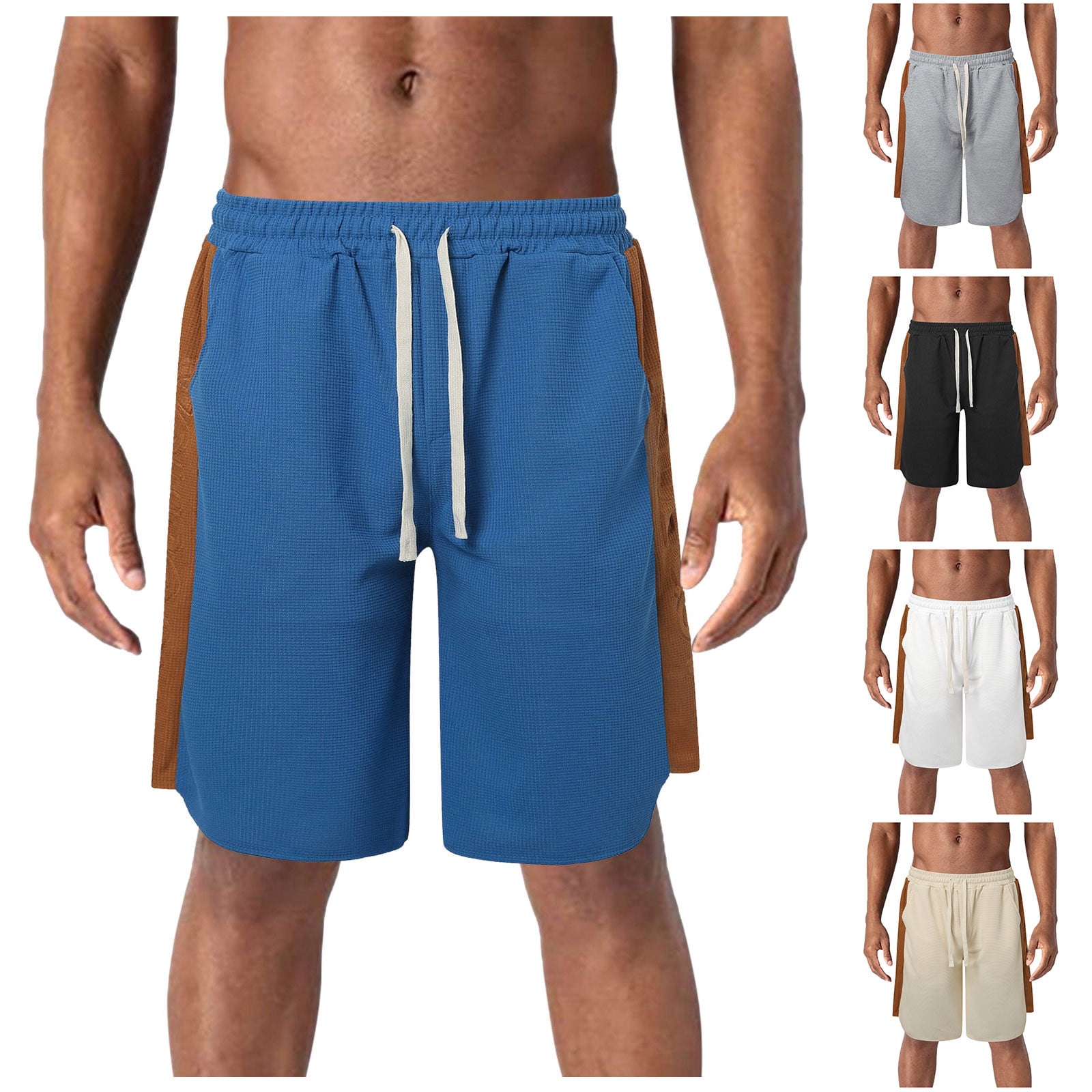 Athletic Shorts for Men Summer Loose Straight Leg Solid Color Casual ...