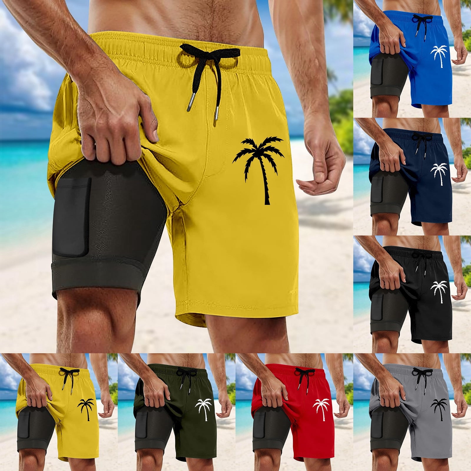 Athletic Shorts for Men Swim Trunks Compresssion Liner Inseam Board ...