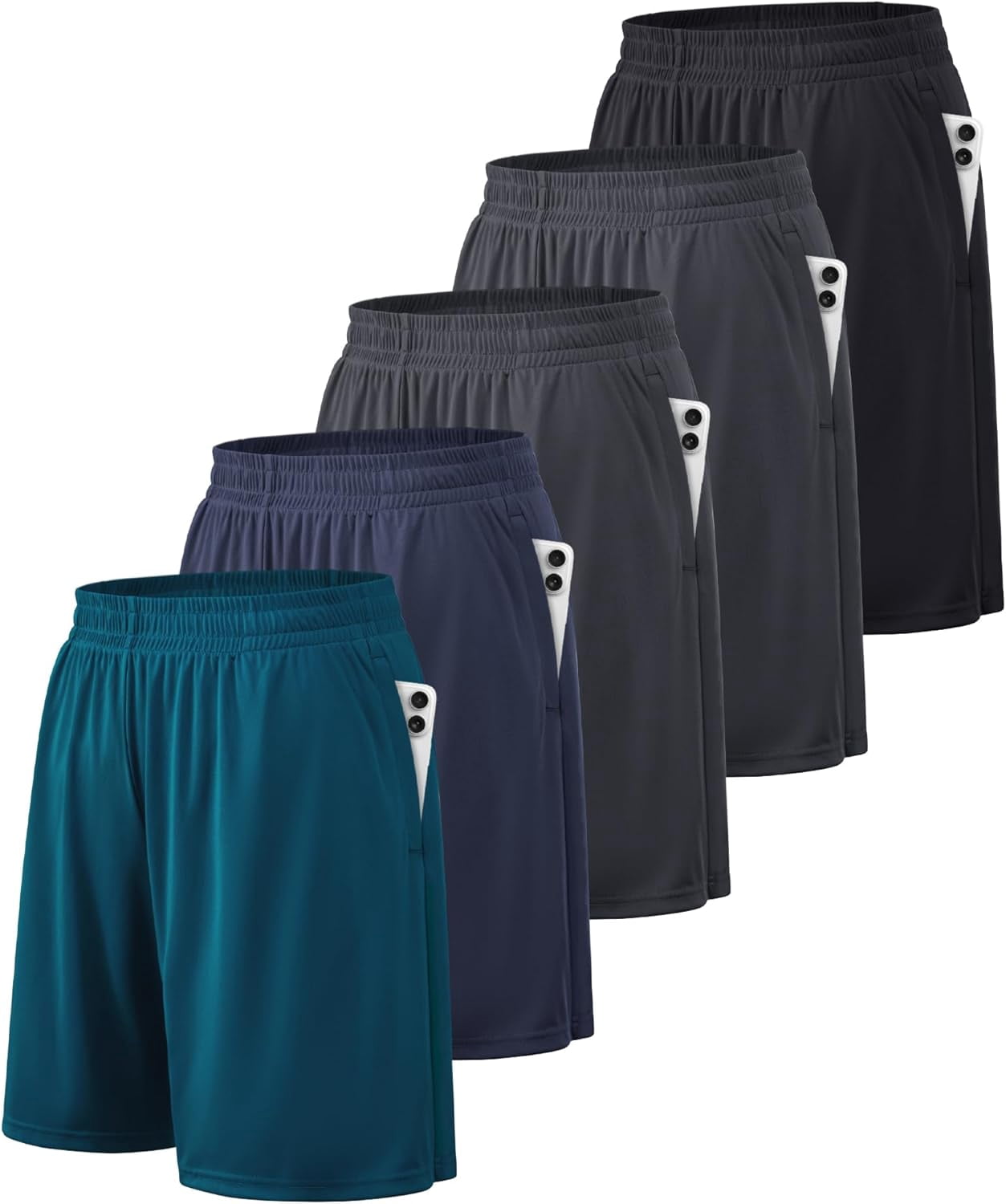 Athletic Shorts for Men with Pockets and Elastic Waistband Quick Dry ...
