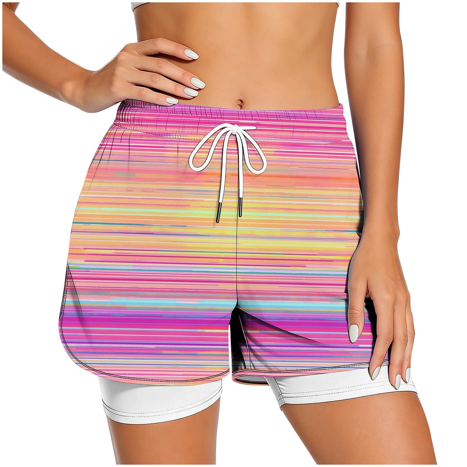 Athletic Shorts for Women Fashion Print Workout Shorts Built In ...
