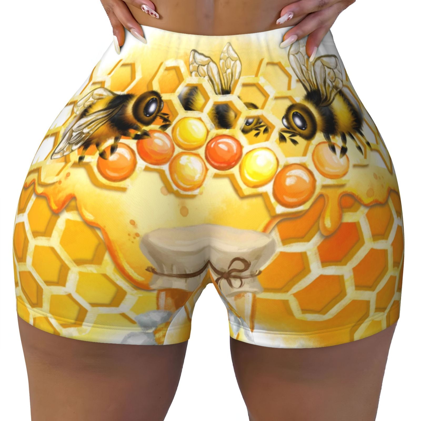 Athletic Shorts for Women, Honey Bee Seam Womens Shorts High Waisted ...