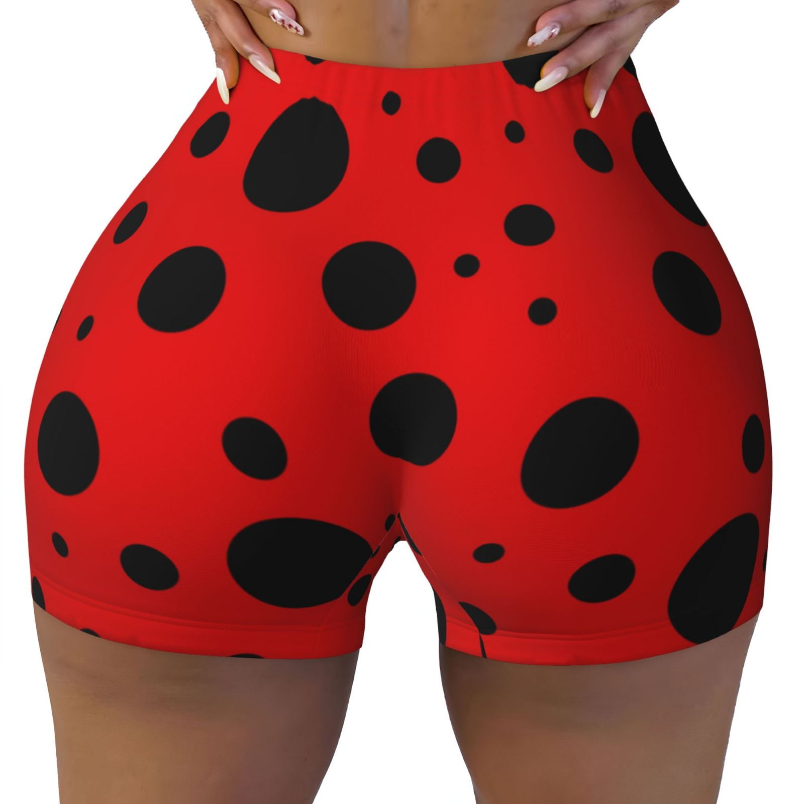 Athletic Shorts for Women, Ladybug Pattern Seam Womens Shorts High ...