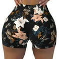 Athletic Shorts For Women Lilies Flowers Colorful Butterfly Wicking