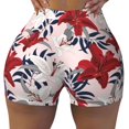 Athletic Shorts For Women Magenta Lilies Flowers Wicking Seamless