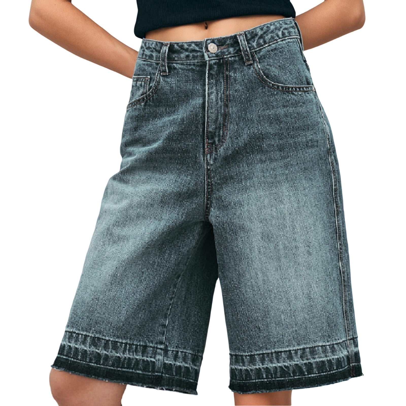 Athletic Shorts for Women Relaxed High Waist Fashion Mid Length ...