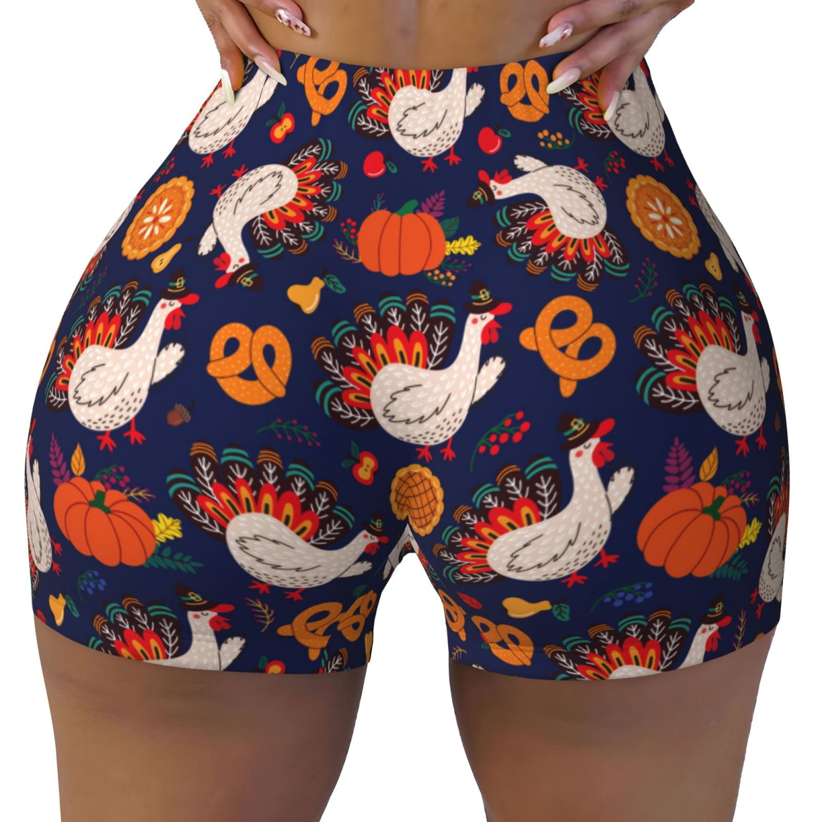 Athletic Shorts for Women, Turkey And Thanksgiving Seam Womens Shorts ...